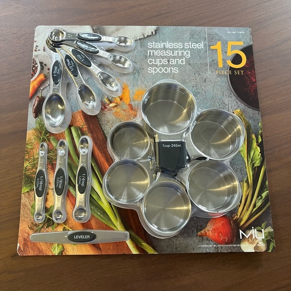 miu | Kitchen | New Miu Stainless Steel Measuring Cups And Spoons ...